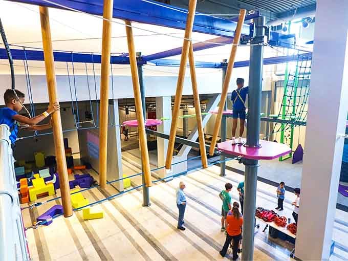 Those wooden beams stretching overhead aren't just for show, they're your pathway to feeling like a fearless adventurer.