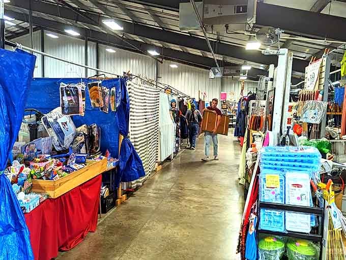 The indoor aisles stretch endlessly, each turn revealing another treasure trove waiting to be discovered by eager shoppers.