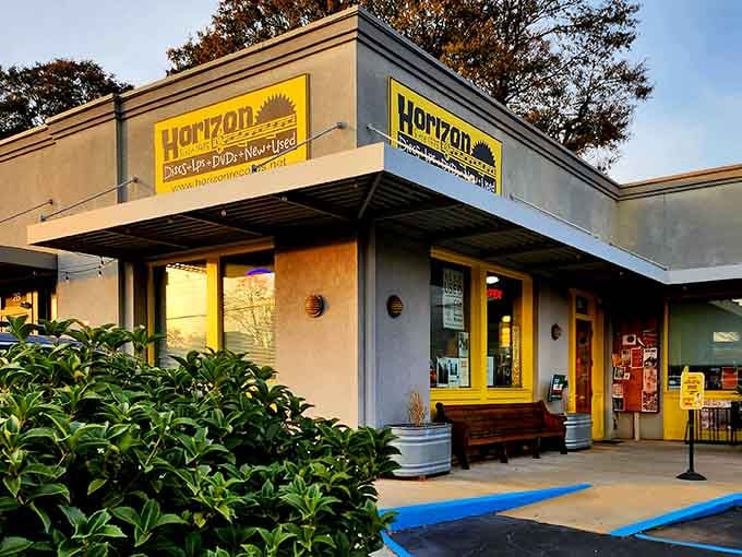 That cheerful yellow and blue storefront isn't just inviting, it's practically begging you to come inside and explore.