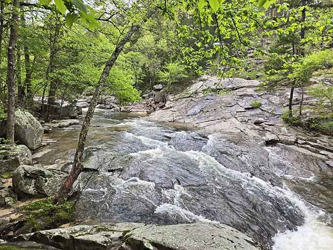 Water dancing over ancient pink granite like nature's own infinity pool, minus the resort fees.