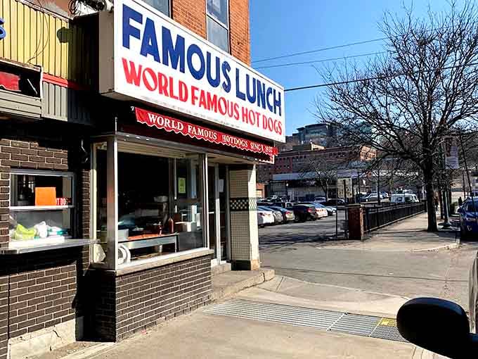 That red and white sign and awning has been beckoning hot dog lovers like a beacon since the Depression era.