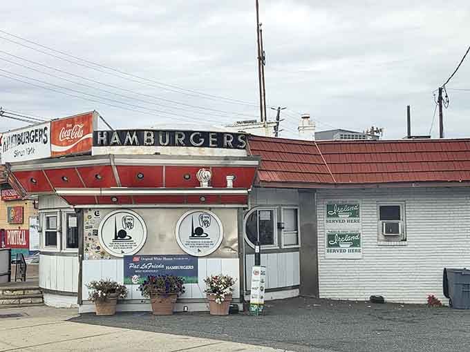 The red and white exterior screams classic Americana louder than a Fourth of July fireworks finale.
