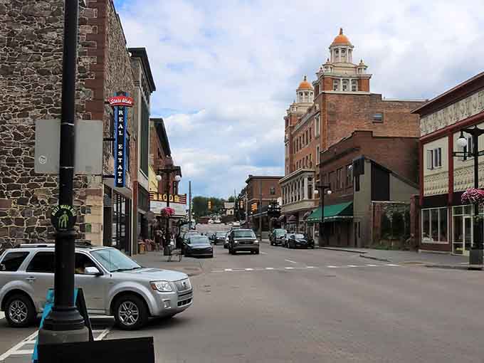 Downtown Houghton's copper-era architecture frames streets where history meets modern adventure, minus the tourist trap prices.