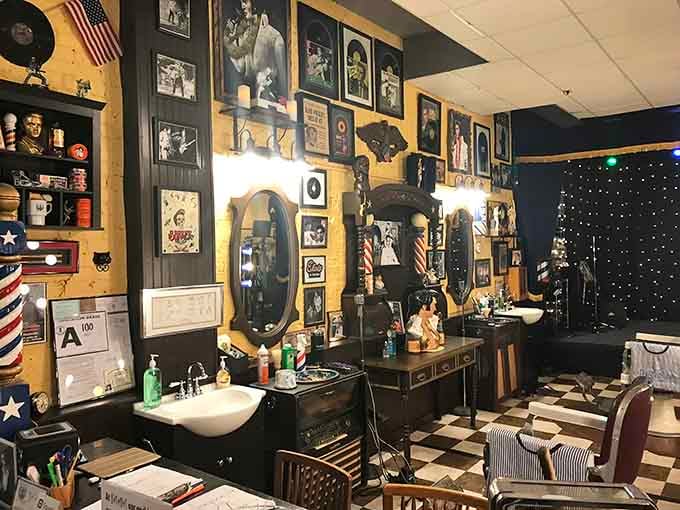 Every square inch tells a story here, where getting a trim means stepping into rock and roll history itself.