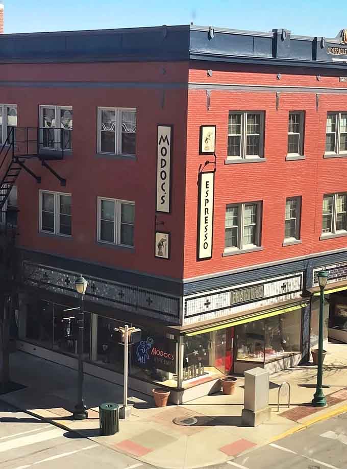 Downtown charm meets caffeine dreams in a building that's seen generations come for community connection.