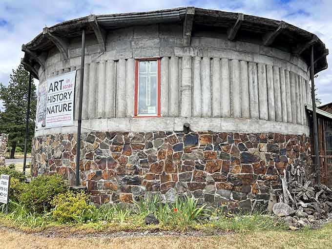 That's 800 tons of rock doing what most buildings need steel and concrete to accomplish.