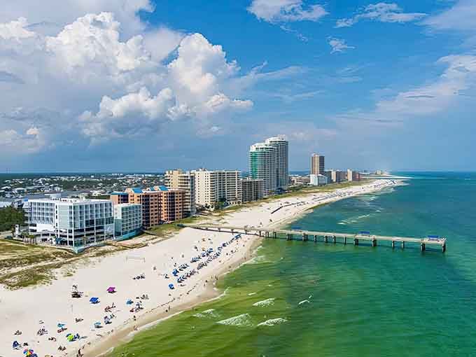 Eight miles of pristine coastline where the sand squeaks and the Gulf shimmers like liquid emerald.
