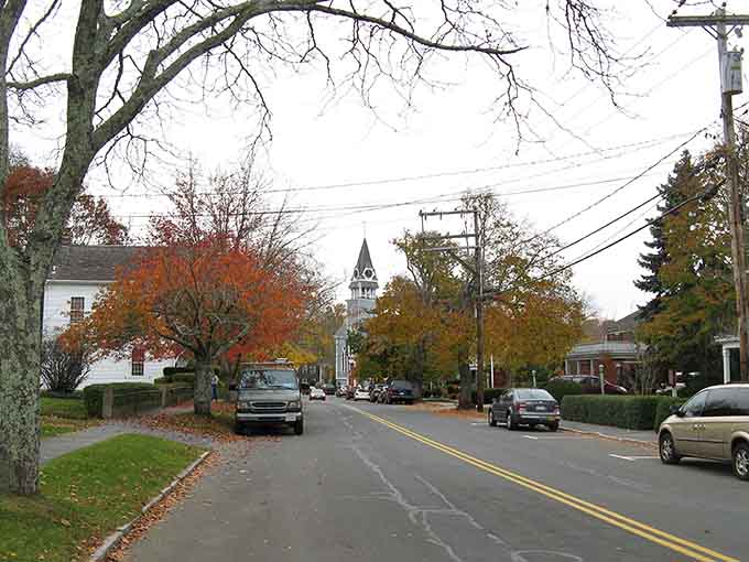 Classic New England charm meets autumn perfection on these tree-lined streets where history whispers from every corner.