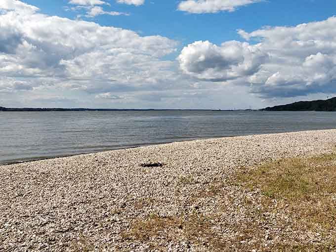 Wide open spaces and calm waters make this the kind of beach where relaxation isn't optional.