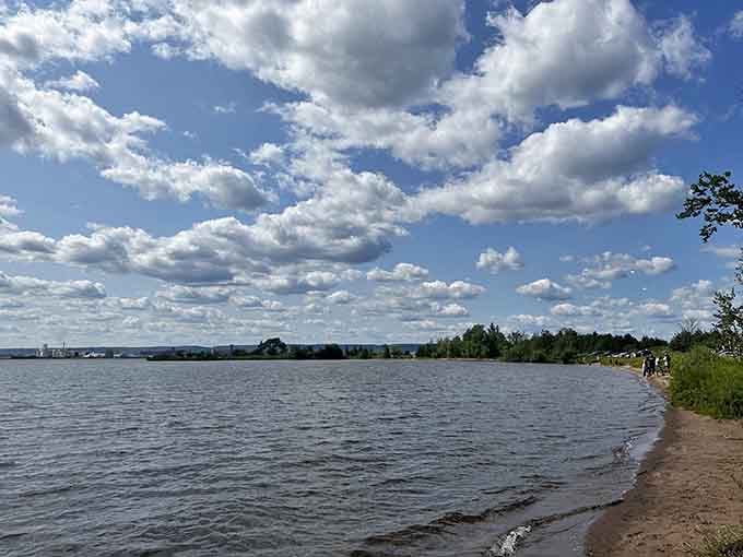Lake Superior stretches to the horizon like an inland ocean that forgot to add the salt.