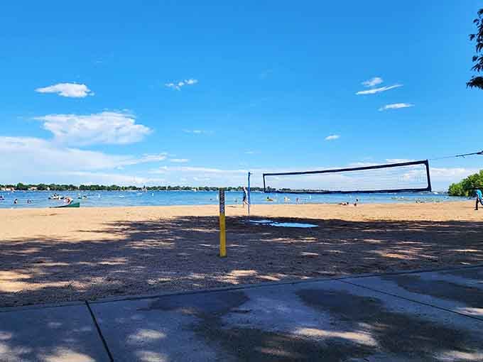 Real sand between your toes and shade trees overhead prove Colorado beaches aren't just mountain fever dreams.