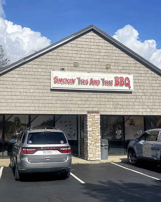 From the outside, it looks unassuming, but inside awaits barbecue magic and military pride in perfect harmony.