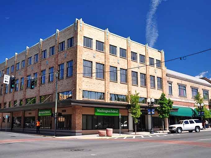 Tree-lined streets and historic storefronts create a downtown that feels refreshingly real, not manufactured.