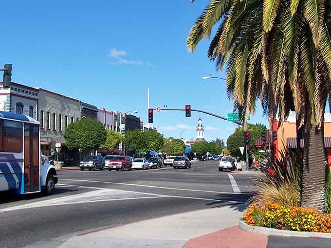 Wide streets, blue skies, and buildings with actual personality make you wonder why you're still paying coastal rent.