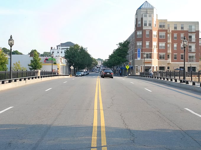 Wide open streets like this make exploring downtown Waltham feel like you've discovered your own personal Main Street.