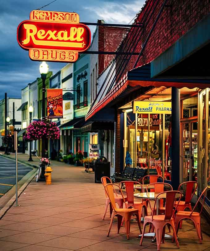 That neon glow isn't just lighting up the street; it's calling you home to simpler times.