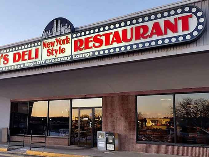 That marquee sign isn't whispering&mdash;it's announcing deli greatness like a Broadway opening you can actually afford to attend.