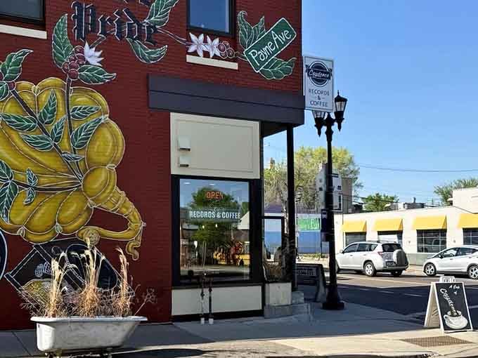 That colorful mural isn't just decoration, it's a promise that something special awaits inside this St. Paul gem.