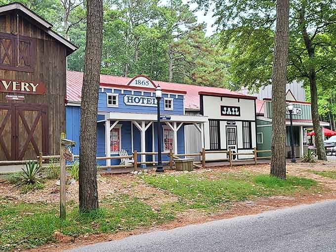 These storefronts look more authentic than some actual frontier towns, complete with jail and hotel facades.