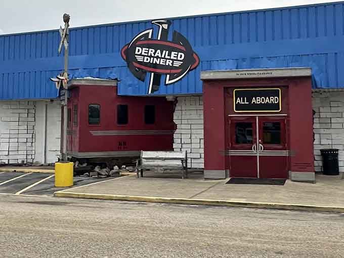 That caboose isn't going anywhere, which is exactly what you want when you're about to eat a serious burger.