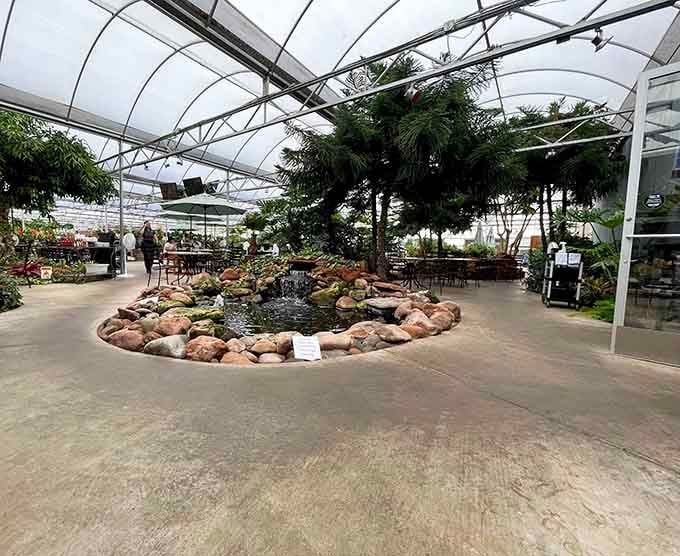 Under protective canopies, lush greenery thrives impossibly in the desert, defying everything you know about West Texas gardening.
