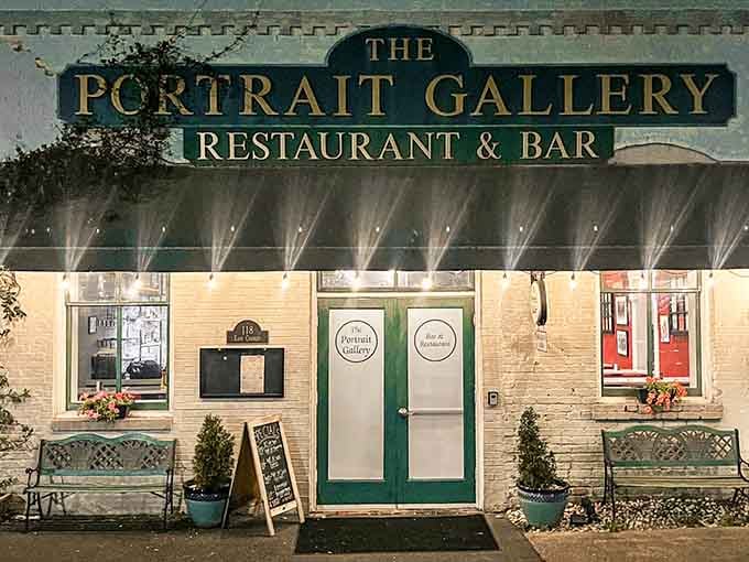 That charming green-trimmed entrance is your gateway to one of Matthews' most artistically delicious dining destinations.