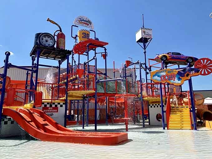 That splash zone looks like a water park designer's fever dream come to life in the best way.