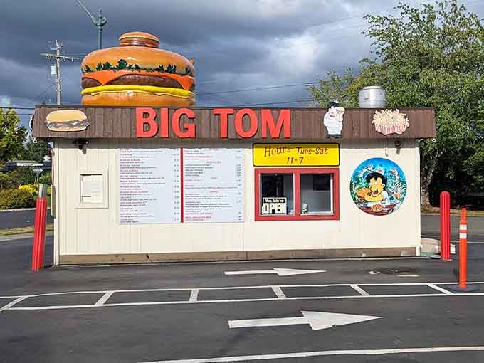 That giant burger on the roof isn't just decoration, it's a legally binding promise of deliciousness.