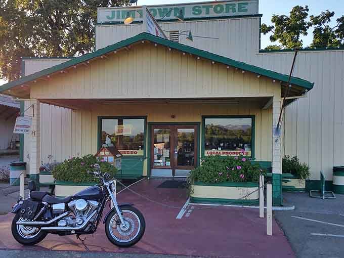 That cream-colored facade with green trim isn't just charming, it's your gateway to sandwich enlightenment in wine country.