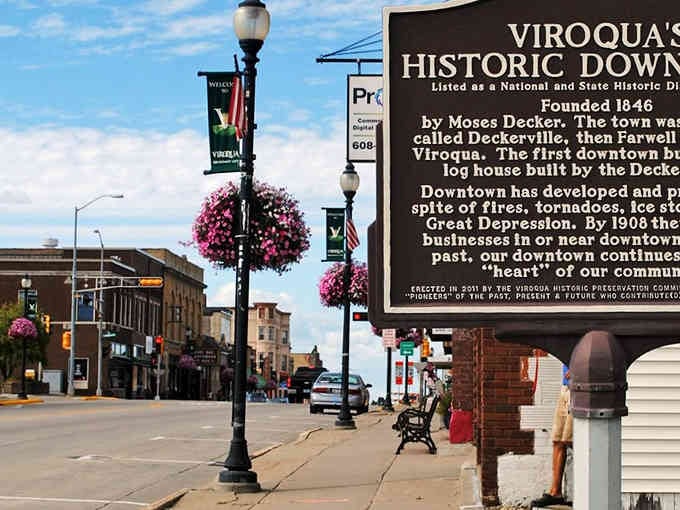 Main Street Viroqua looks like someone actually remembered what downtowns are supposed to look like before malls happened.