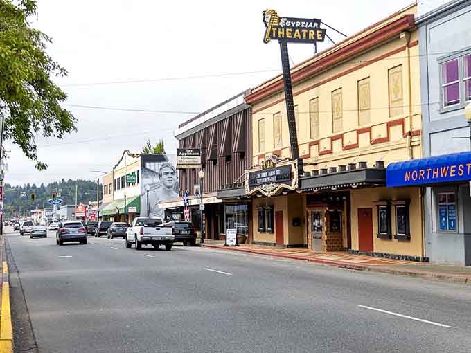 That vintage Egyptian Theatre marquee beckoning you to entertainment that won't drain your retirement fund completely.