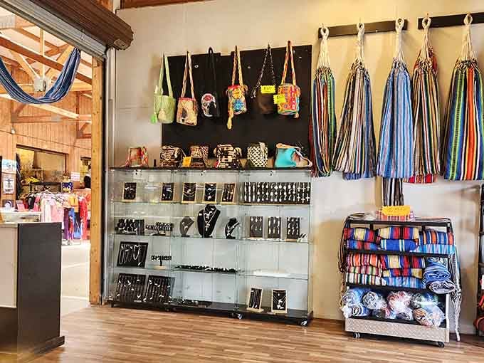 Jewelry and accessories displayed like a boutique, proving flea markets have seriously upgraded their style game over the years.