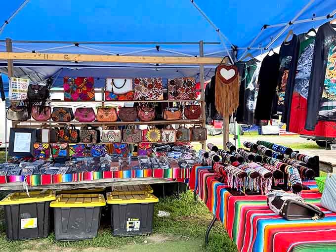 When one booth offers purses, wallets, and accessories galore, you know you've hit the jackpot of variety.