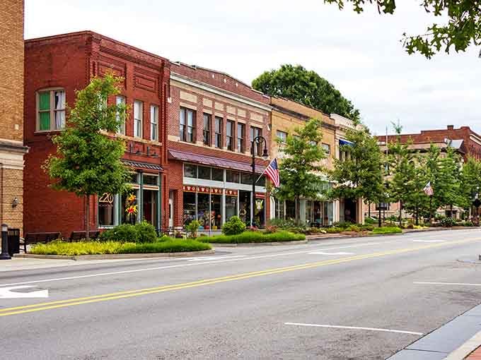 Those colorful storefronts and tree-lined streets prove small-town charm never goes out of style, especially with architecture this good.