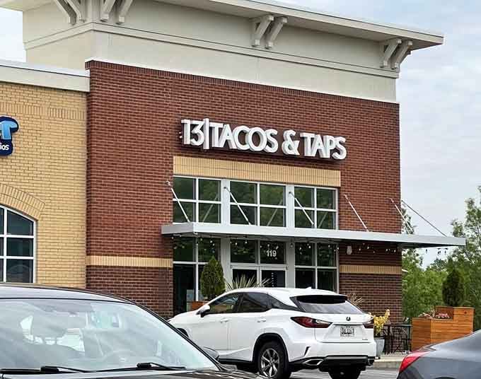 That bold signage against brick tells you this isn't your average strip-mall taco joint, friend.