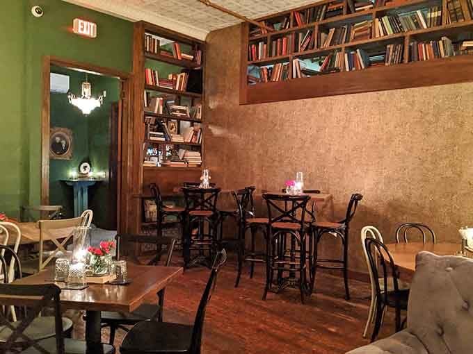 Cozy seating areas tucked throughout create intimate spaces perfect for conversations that last until closing time.