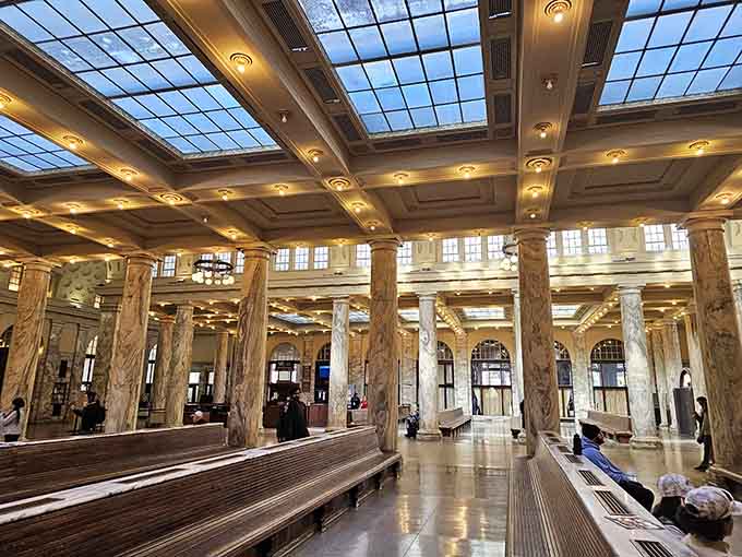 Union Station's grand waiting hall is a masterpiece of architecture that sets the perfect tone for departure.