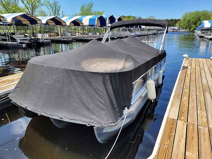 Marina life on the St. Croix, where boats rest easy and nobody's checking their email every five minutes.