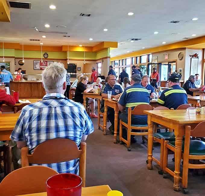 Packed dining room full of happy people who clearly know where to find authentic Southern cooking done absolutely right.