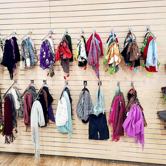 Scarves in every color and pattern imaginable, because accessorizing should be fun, not financially devastating to your budget.