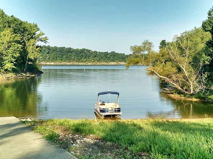 Your pontoon boat awaits to cruise calm waters where the only traffic jam involves friendly waves.