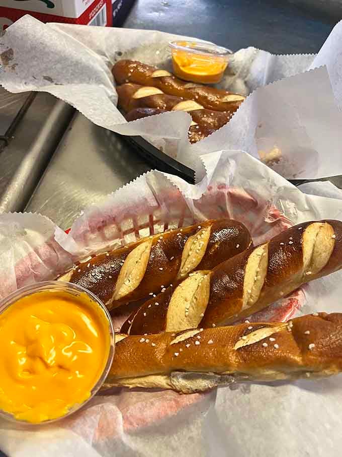 Soft pretzels with cheese sauce, because sometimes you need an appetizer that's basically a warm hug.