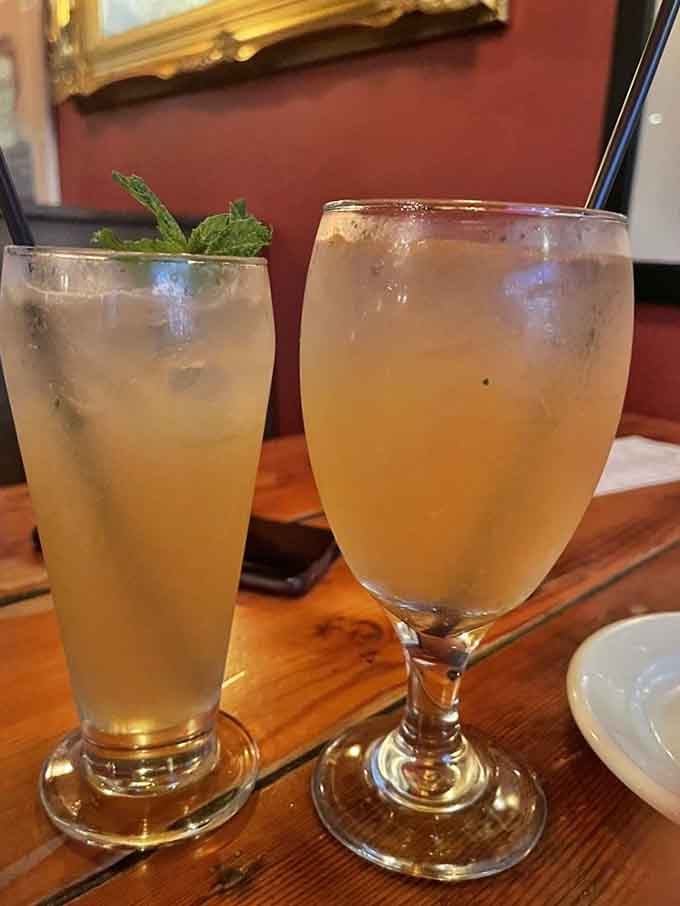 Refreshing cocktails garnished with fresh mint promise the perfect start to an evening of Italian indulgence and delight.