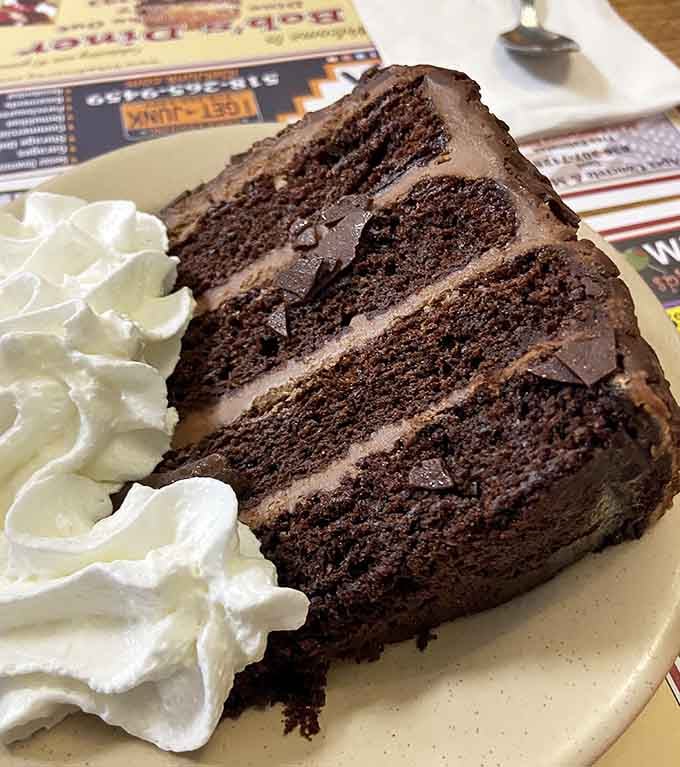 Chocolate cake with layers so generous they'd make your grandmother nod approvingly from across the room.