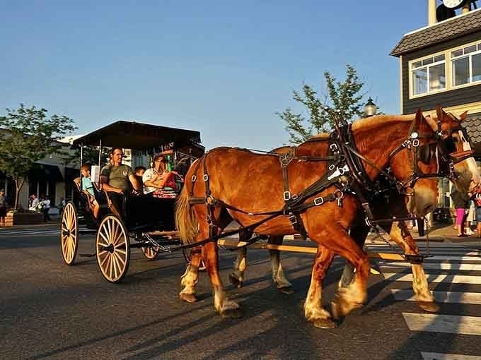 Horse-drawn carriages through downtown because apparently Boyne City decided cars alone weren't charming enough for special occasions.