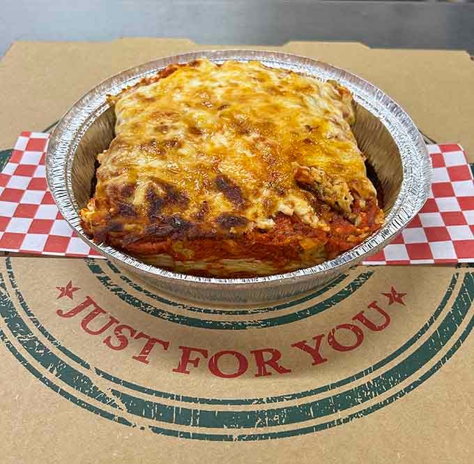 The Sasquatch Sketti lives up to its legendary name with layers of pasta, cheese, and sausage baked to bubbly perfection.