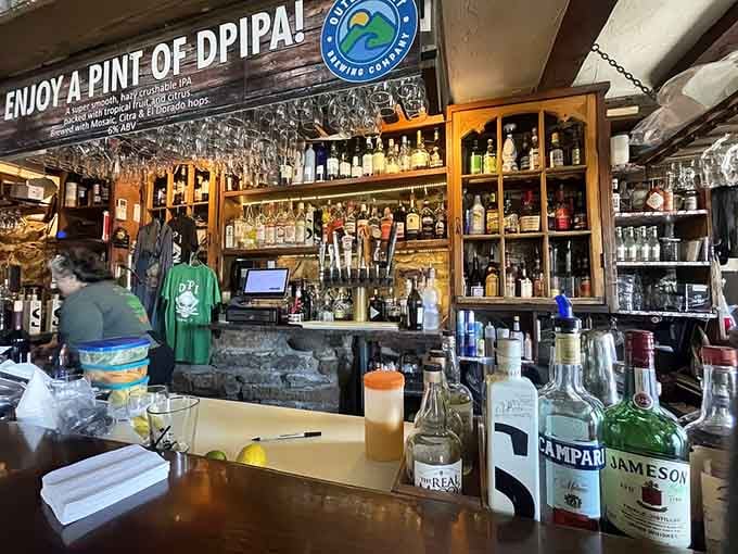The bar area invites you to enjoy a pint while surrounded by centuries of tavern tradition.