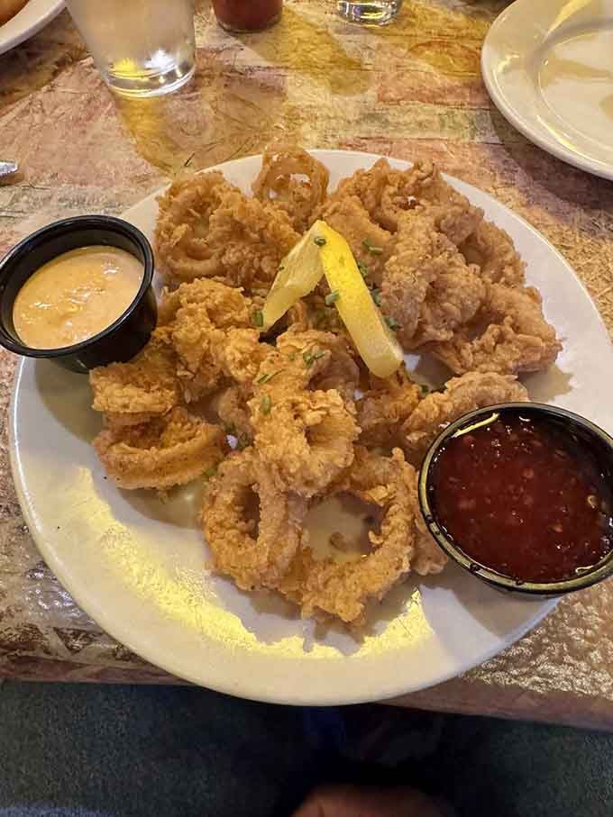 Fried calamari that's tender inside and crispy outside, proving that good things really do come to those who wait.