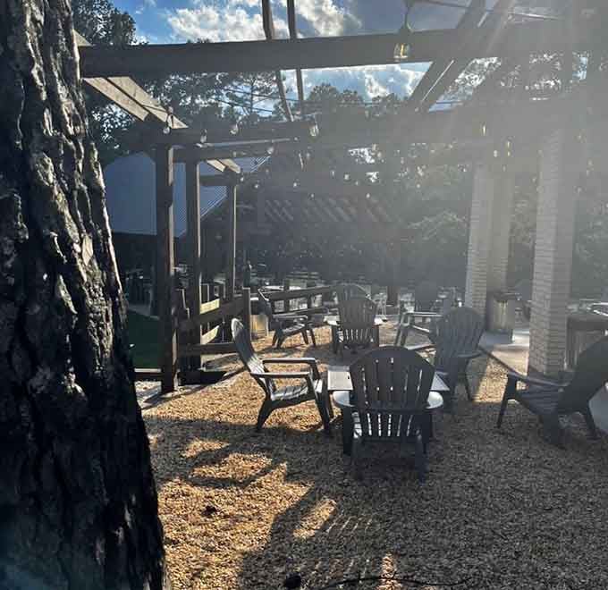 Shaded seating where you can sip, relax, and let the world slow down considerably.