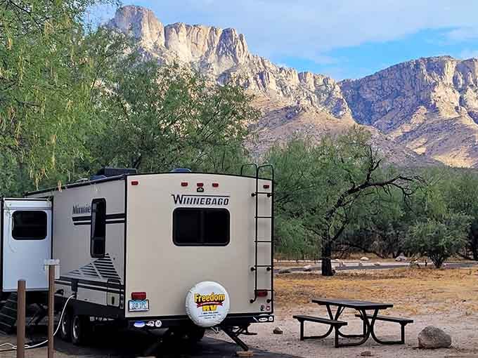 Your home away from home, complete with mountain views that beat any hotel room's artwork by a mile.